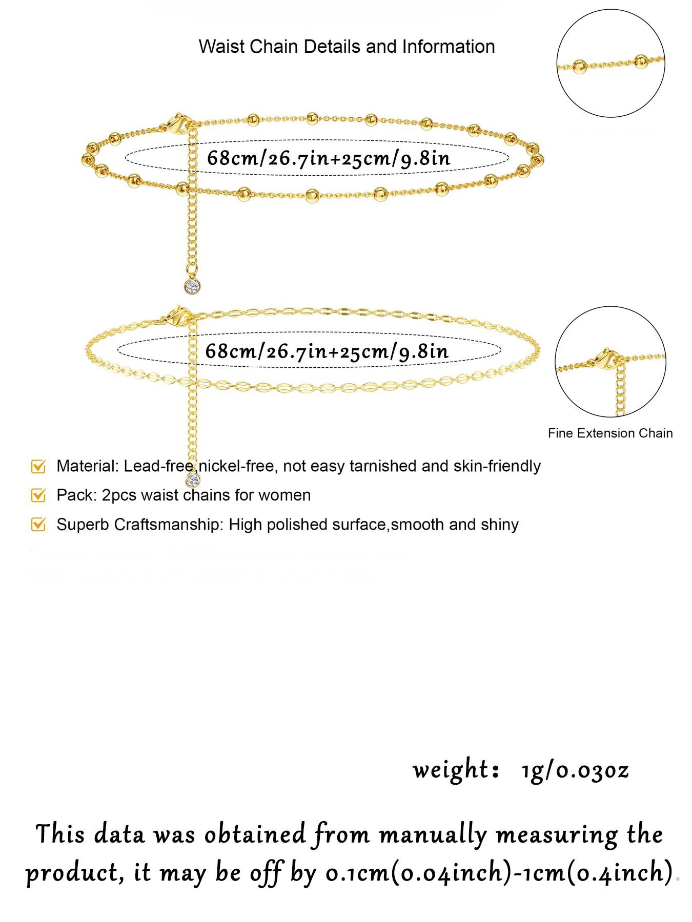 Gold Beads Waist Chain for Women, Beaded Waist Chain Dainty Belly Chain ...