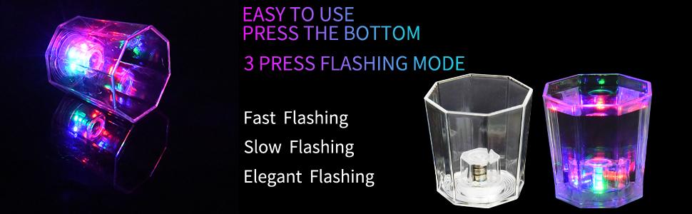 24 Pack LED Light Up Shot Glasses - Glow in the Dark Reusable Plastic ...