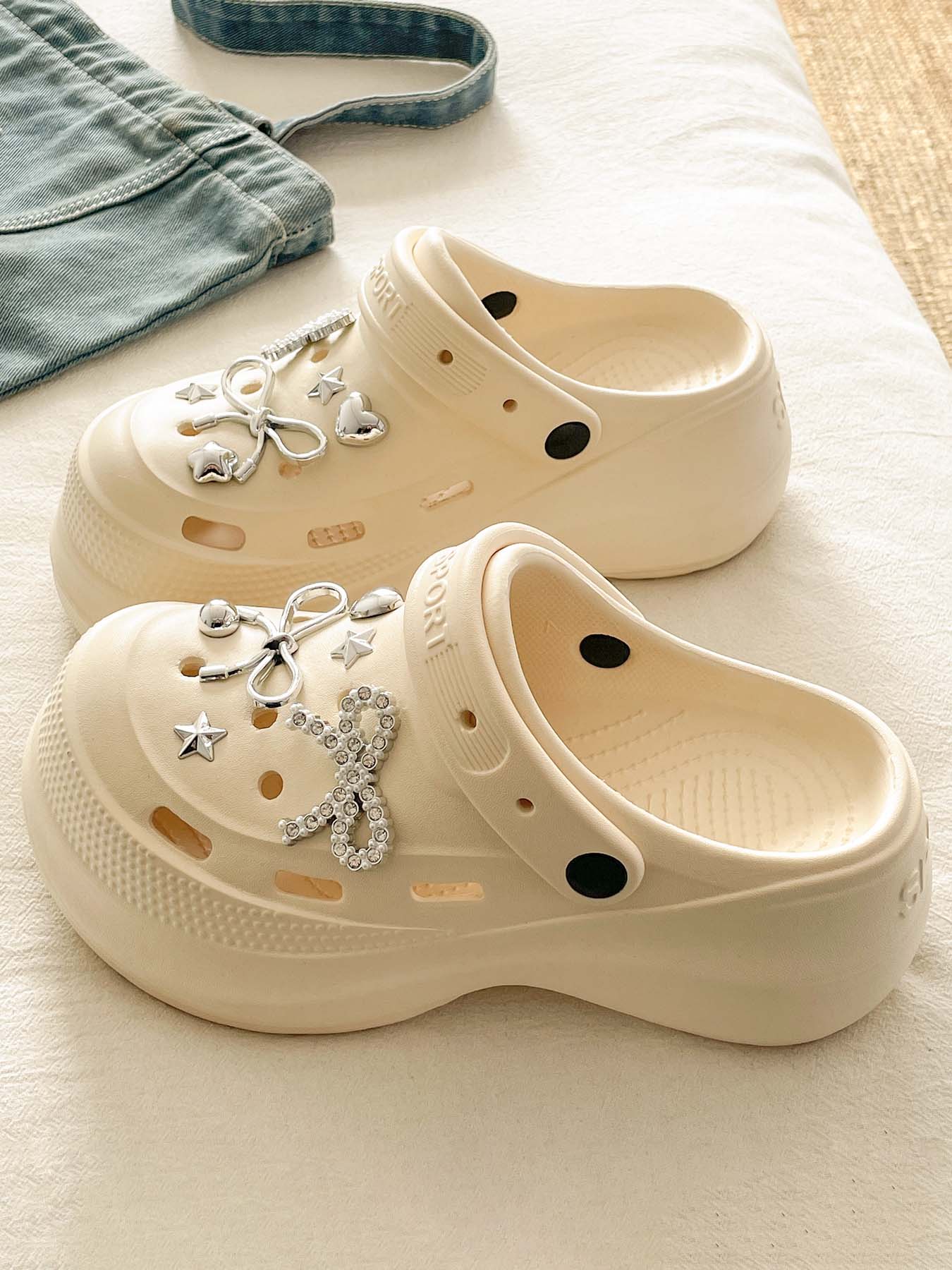 Summer New Sweet Cool Girl Style Open Toe Holey Shoes, Eva Thick Sole ...