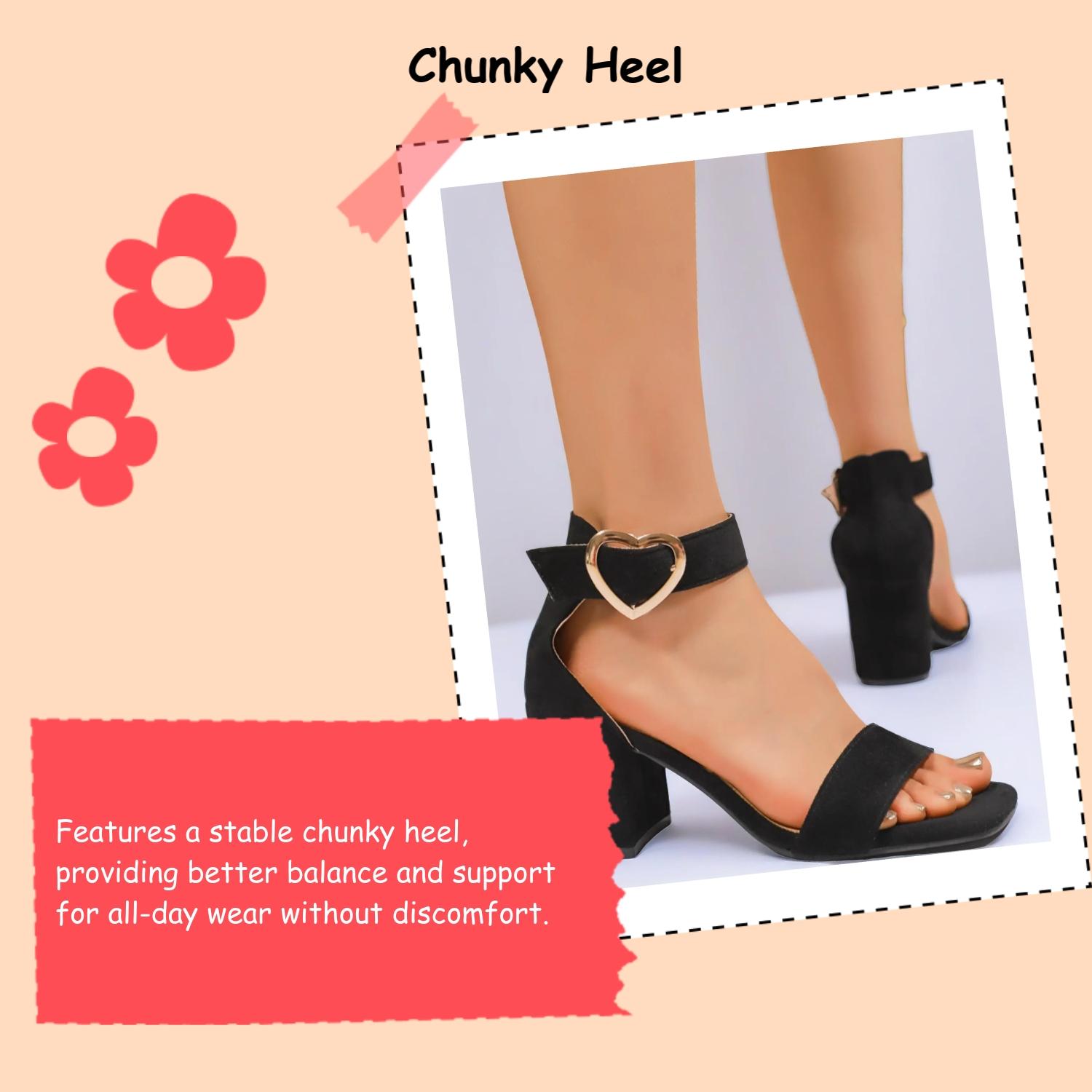 Women's Comfort Fashion Summer Chunky Heel Rubber Sandals, Party High ...