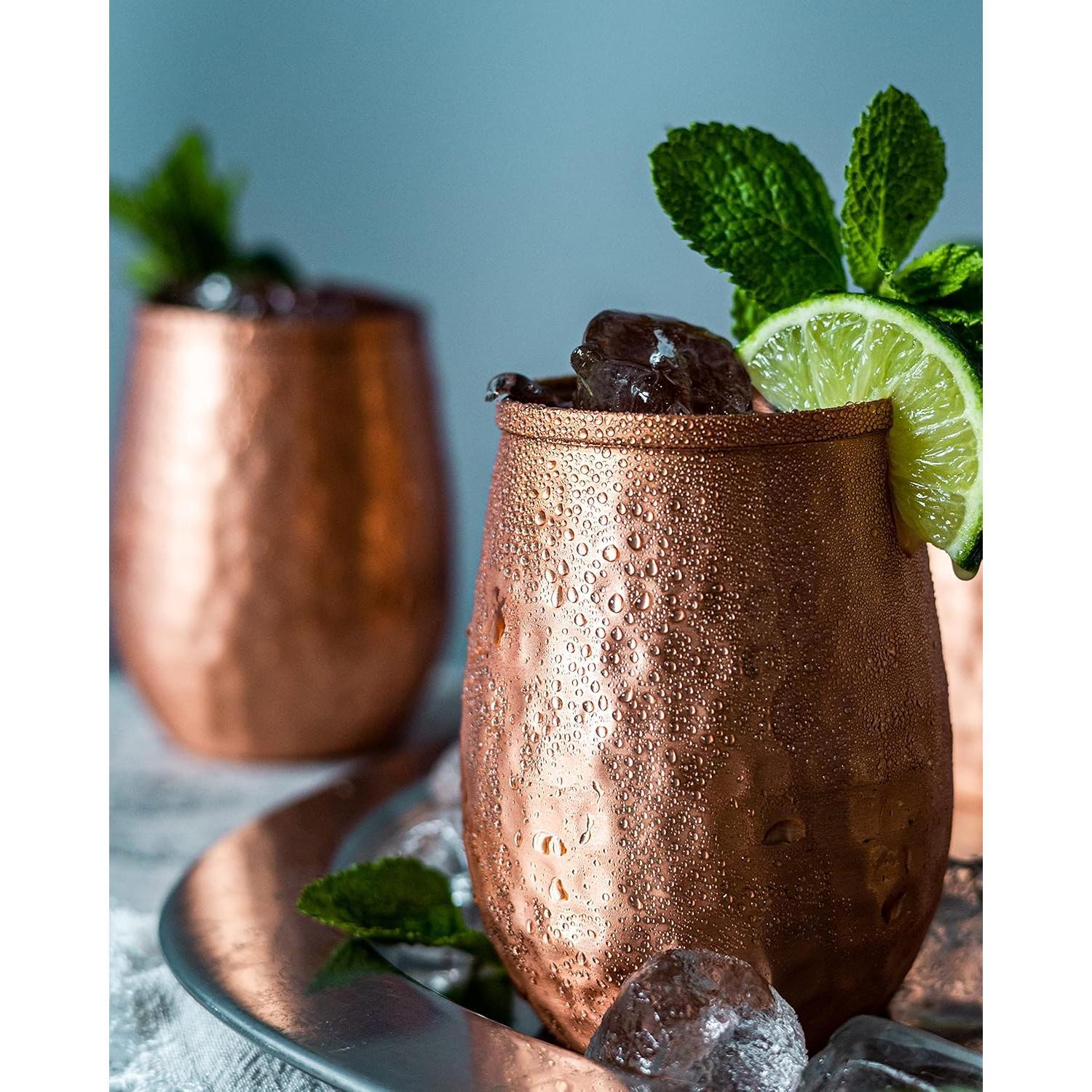 Copper Cups - 12 Oz set of 4 - A Way To - The Pure Copper Tumbler for ...