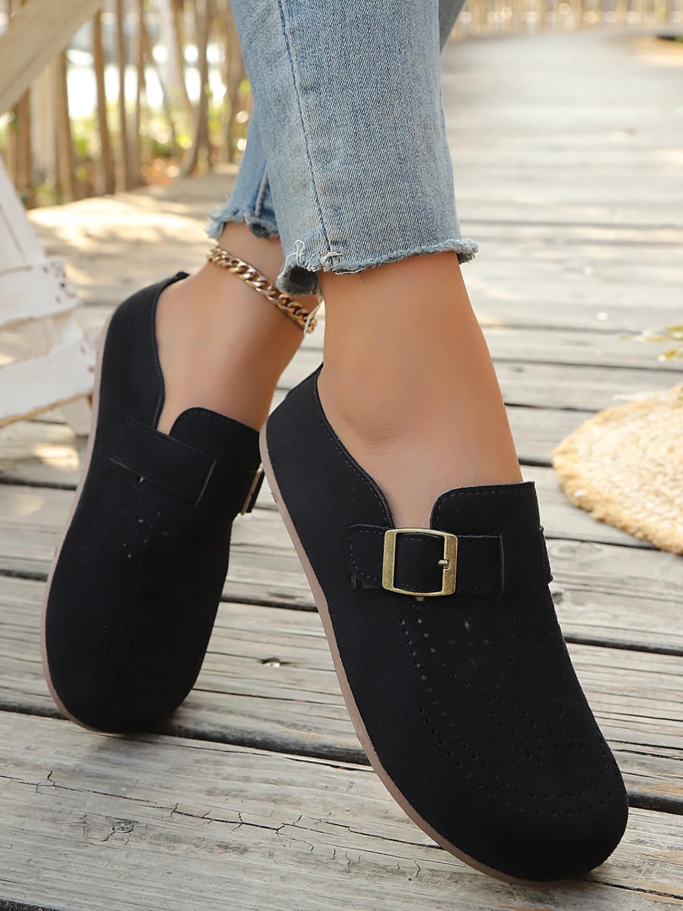 Women's Vintage Casual Slide Slippers, Textile Material, Rubber Sole ...