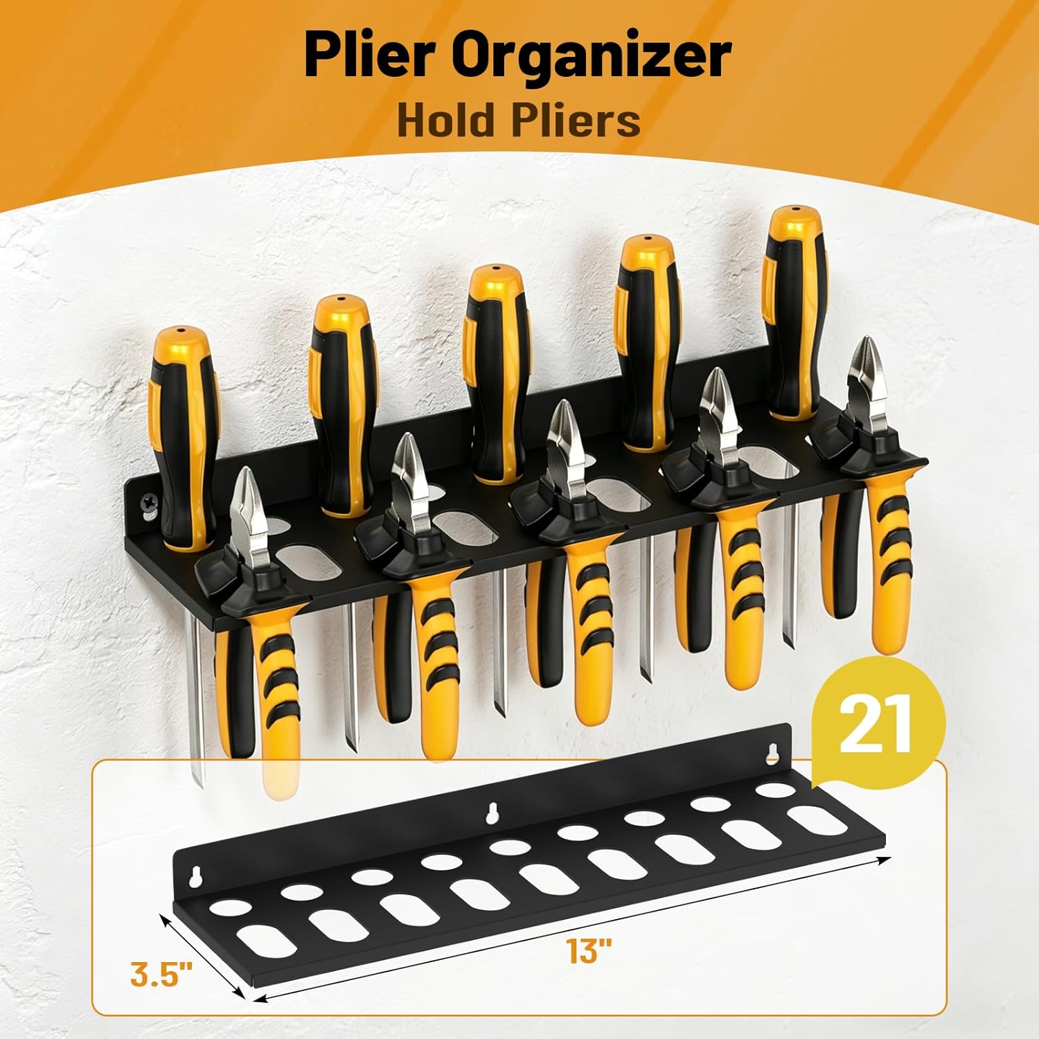5 count Tool Organizers Wall Mount, Heavy Duty Metal Organizer, Plier ...