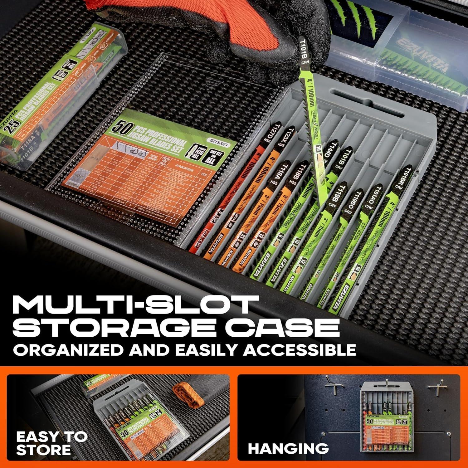 50- Jigsaw Set with Storage Case-CR-V&HSS Steel, Assorted T-Shank ...