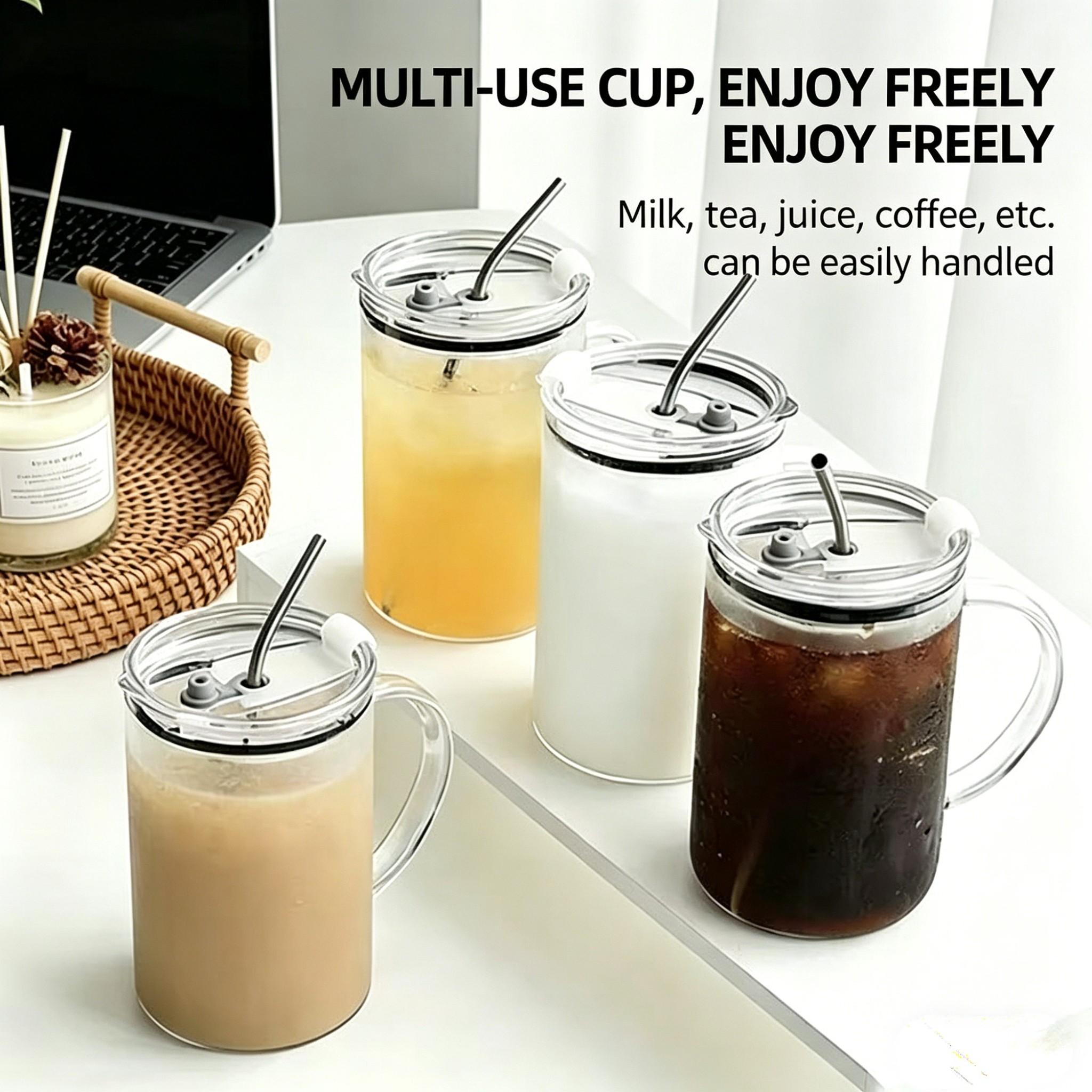 1000ML High Borosilicate Glass Cup, Stylish Handle Mug, Heat Resistant ...