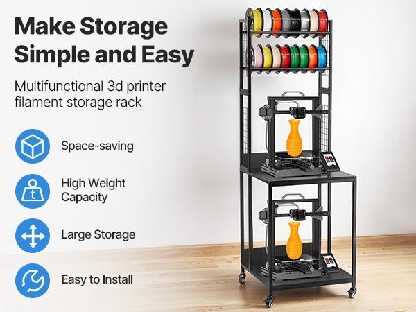 fathersdaygift VEVOR 3D Printer Filament Storage Rack, 4-Tier 3D ...