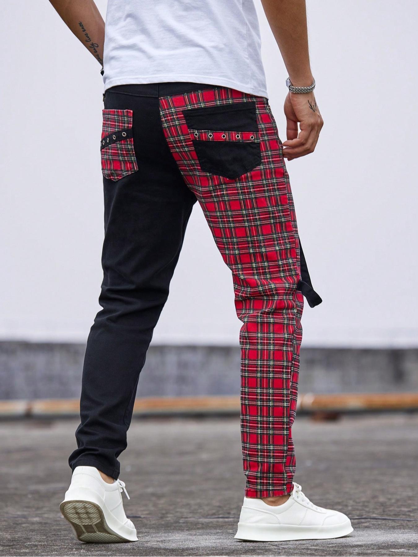 Men's Casual Patchwork Elastic Skinny Jeans - Slim Fit - TikTok Shop