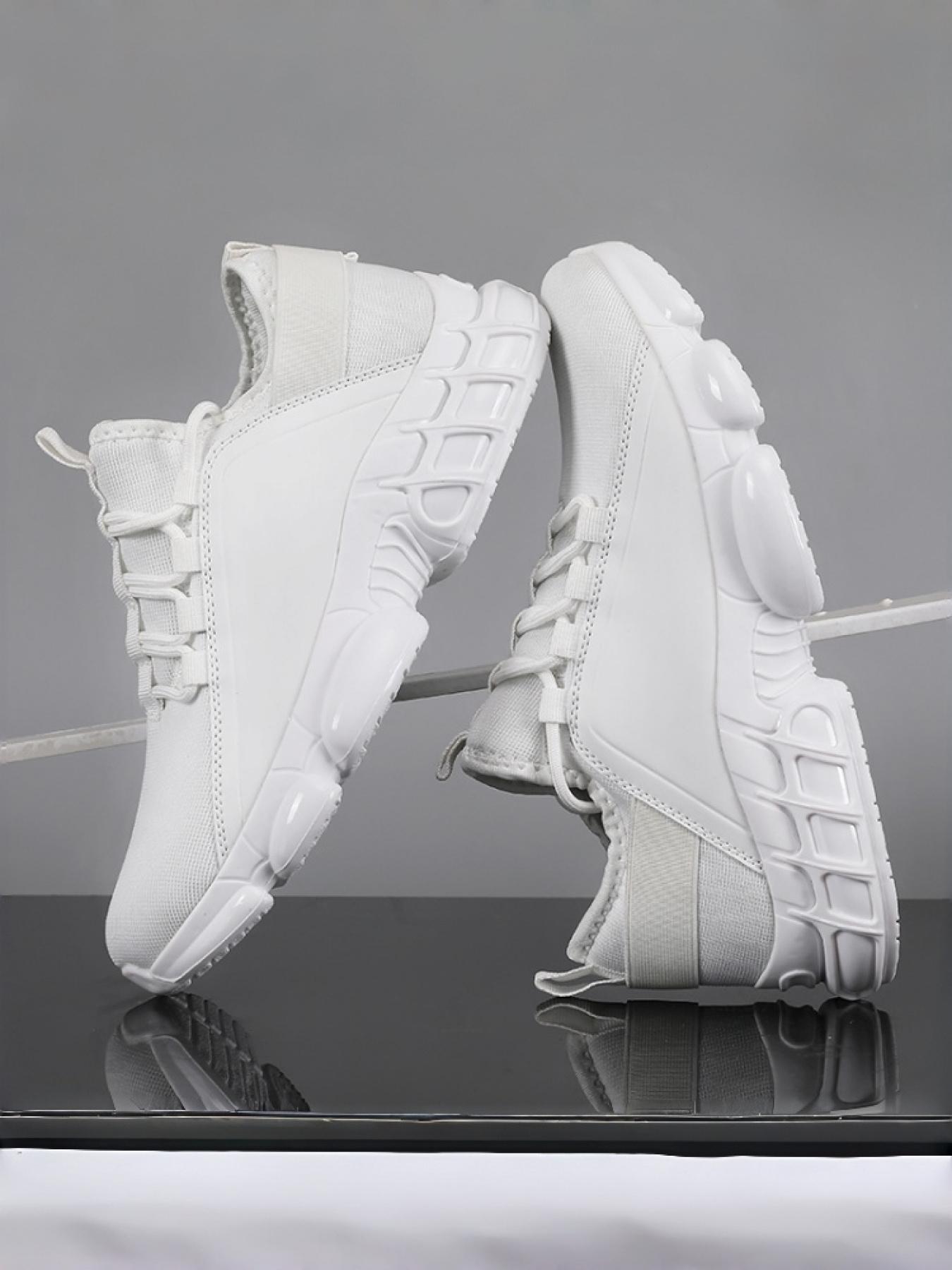 Sports Casual Shoes Men's Fly Woven Mesh Upper Thick Sole Street Wear ...