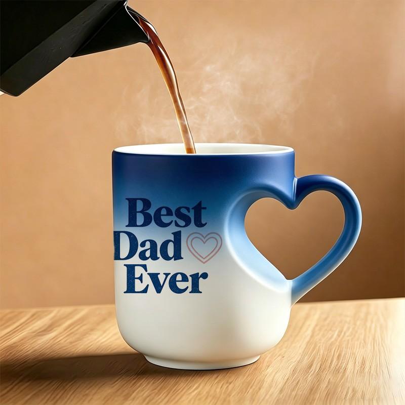 1pc Father's Day Gift, The Best Dad Text Design Color Changing Coffee ...