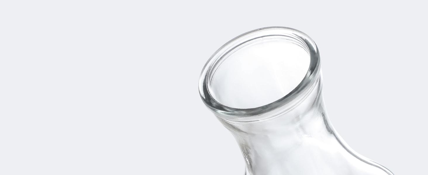 Set of 4 Square Glass Carafe with Lid, 1 Liter Clear Glass Pitcher ...