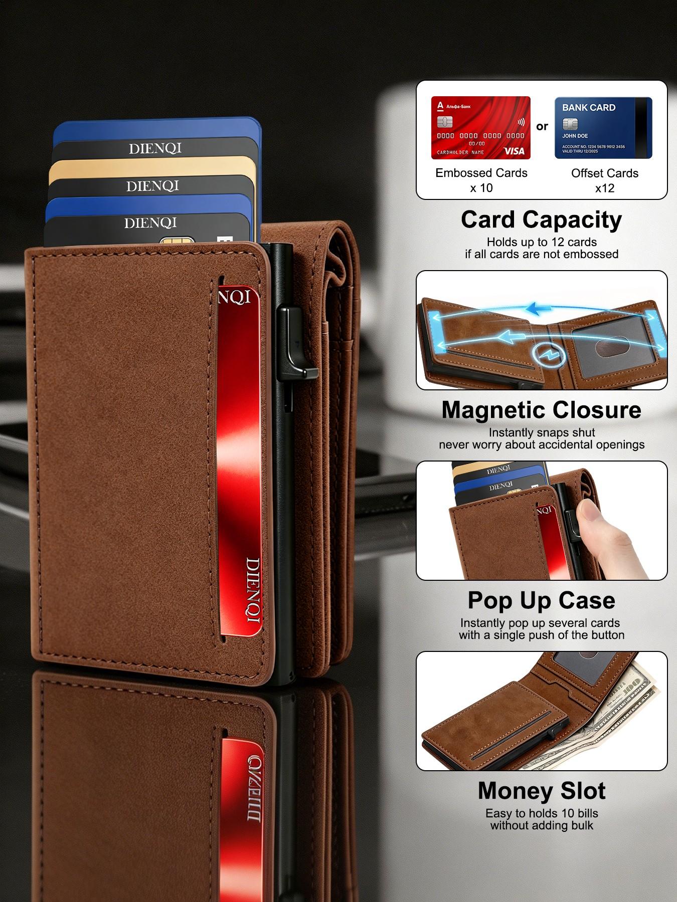 Men Slim Wallet, RFID Credit Card Holder, ID Bank Cardholder, Cash ...
