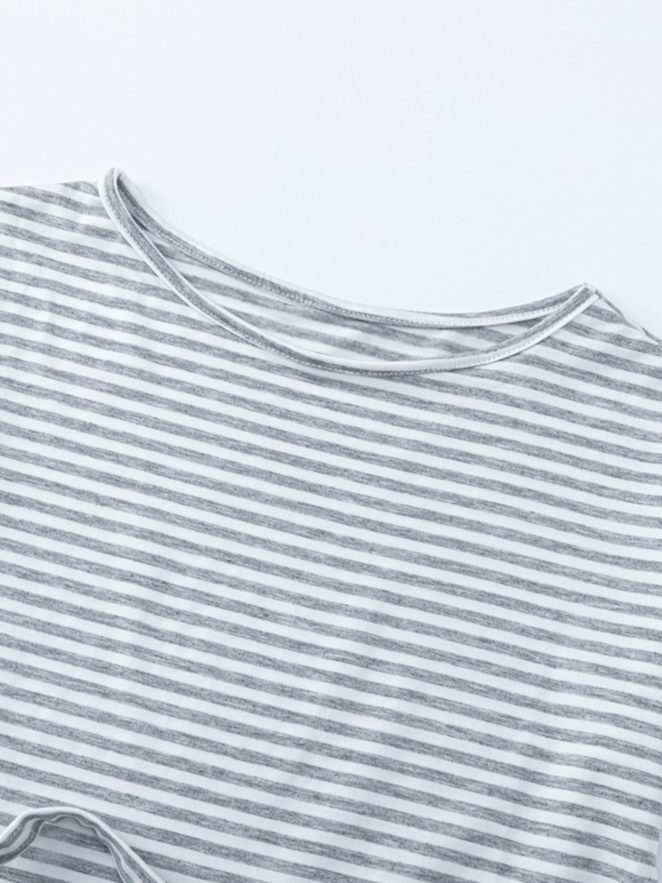 Classic Striped Dress with Color Block Design, Slim-Fitting A-Line ...