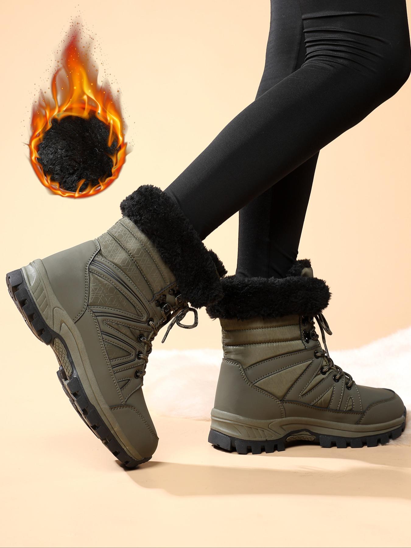 Women's High-Top Winter Boots, Warm Fleece Lining, Waterproof ...