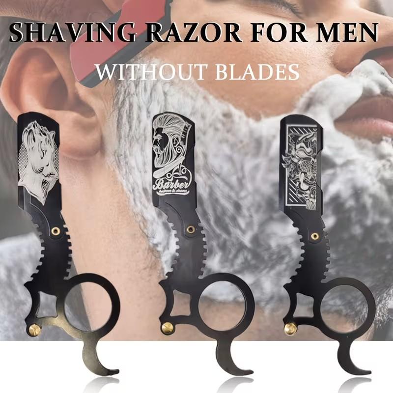 Men'S Straight Edge Barber Razor Stainless Steel, 10pcsBlade, Classic ...