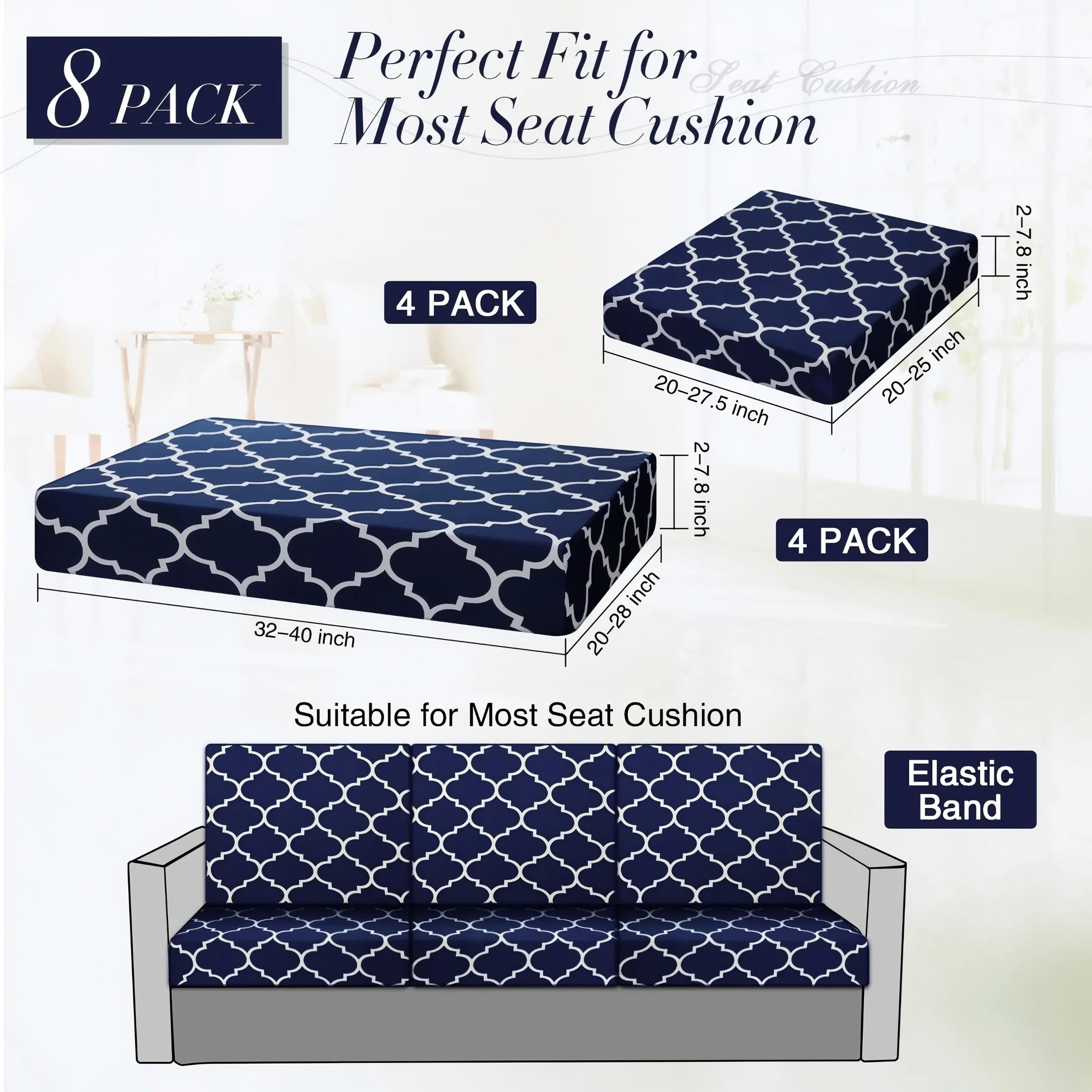 Summer Outdoor Patio Cushion Cover Deep Sea Style, Pet-Friendly Elastic ...