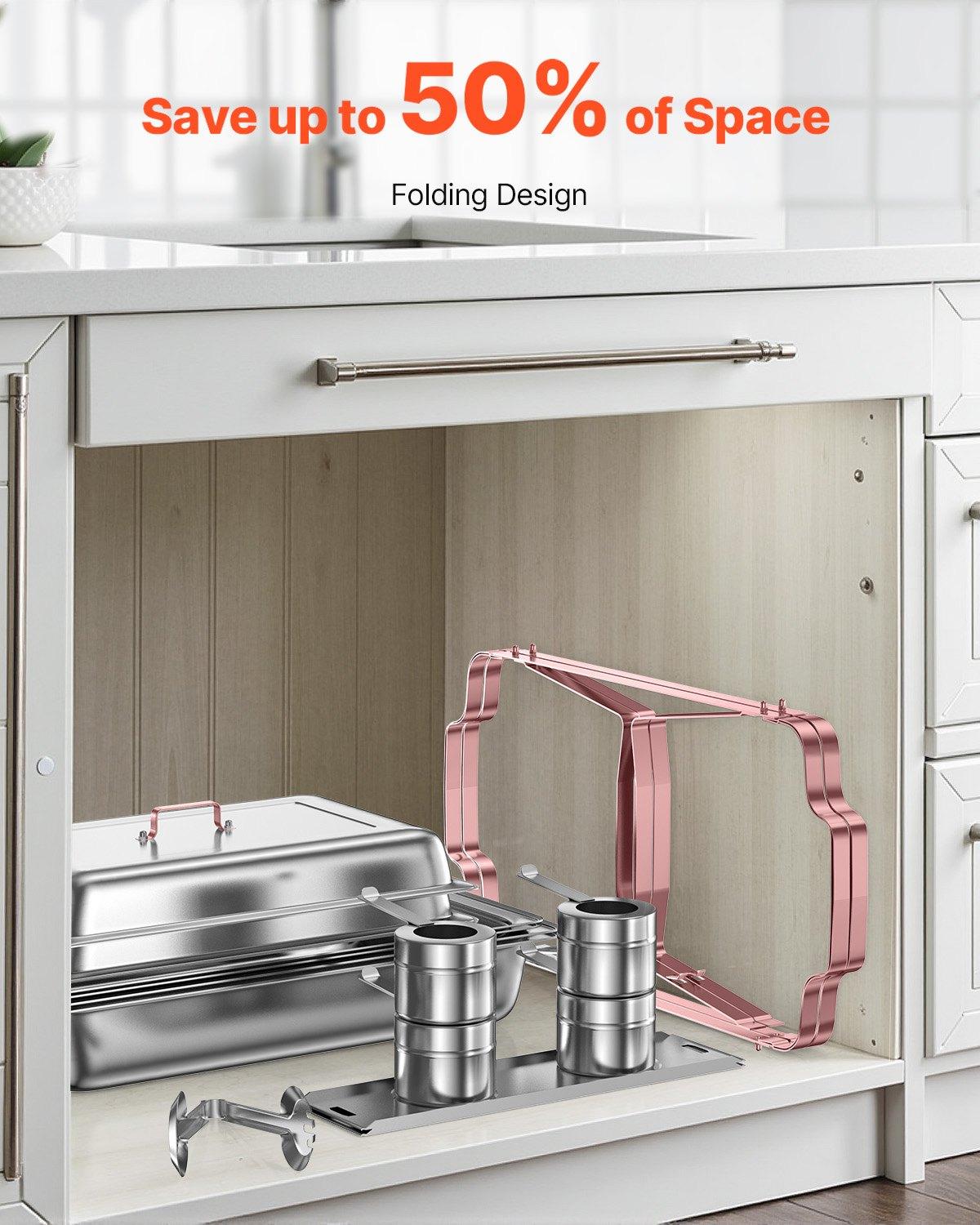 VEVOR Chafing Dish Buffet Set, 8 Qt 2 Pack, Stainless Steel Chafer with ...