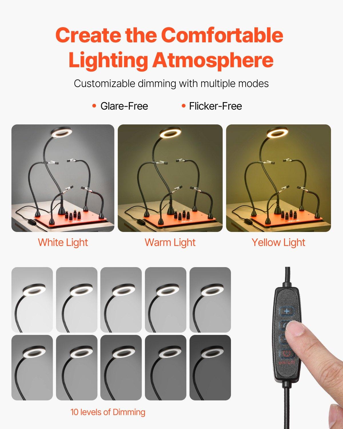 VEVOR Magnetic Helping Hands Soldering Station, 4 Flexible Arms Third ...