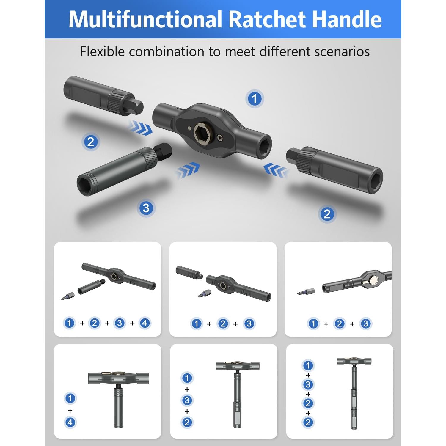 42 in 1 Set, Ratchet Set for Christmas Gifts, DIY Repair Tool Kit with ...