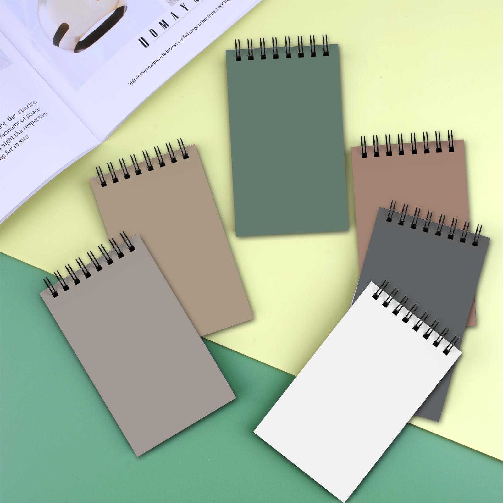6 Pcs Spiral Notebook Set, Dual-Loop Design Portable Notebooks, Spiral ...