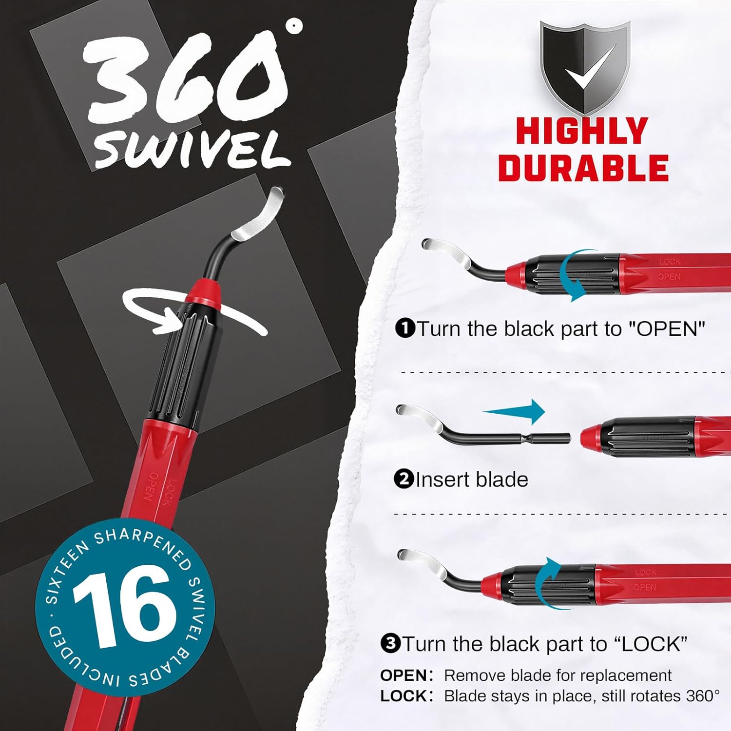 - Deburring Tool Red Handle with 16 Steel M2 , Deburring Tool Printing ...