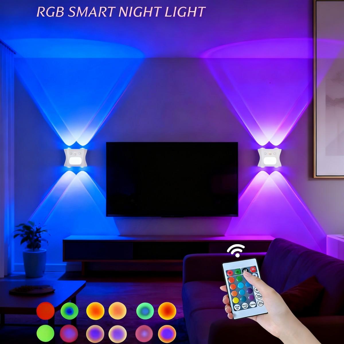 Magnetic LED Wall Sconce, 16 Color Changing RGB Wall Light, Led Mood ...