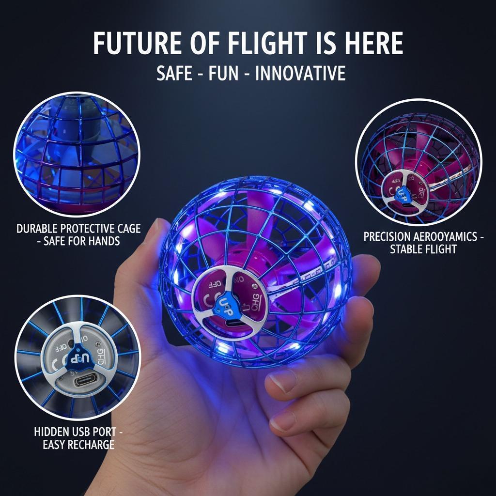 Levitating Induction Flying Ball, Glow Gyro for Fingertip Play, Sports ...