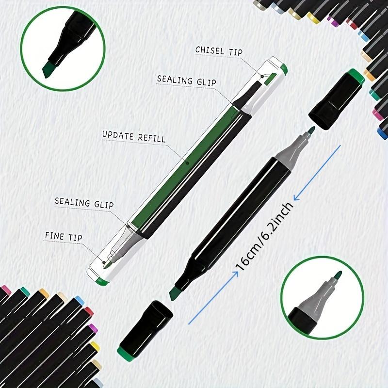 60 color drawing markers, double-ended art markers, sketching and ...