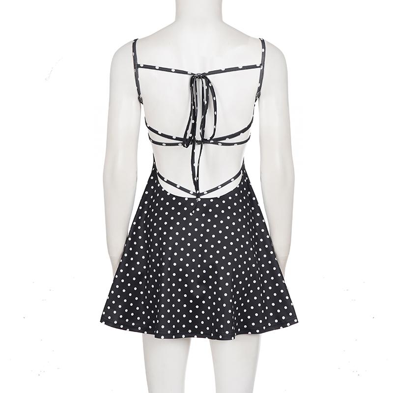 Sexy & Elegant Women's Color Block Polka Dot Print Spaghetti Strap Cami ...