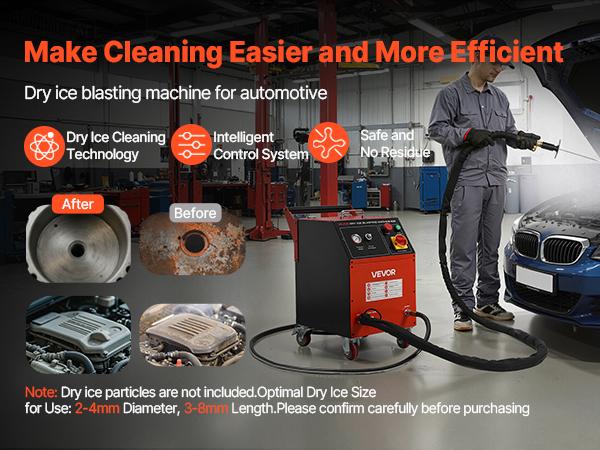 fathersdaygift VEVOR Dry Ice Blasting Machine, 11LBS (5KG) Capacity Dry ...