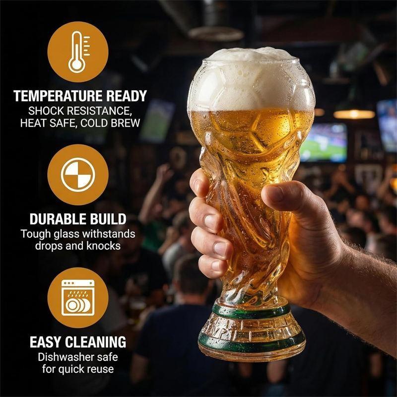 New creative 500ml football-shaped beer glass, thickened glass football ...