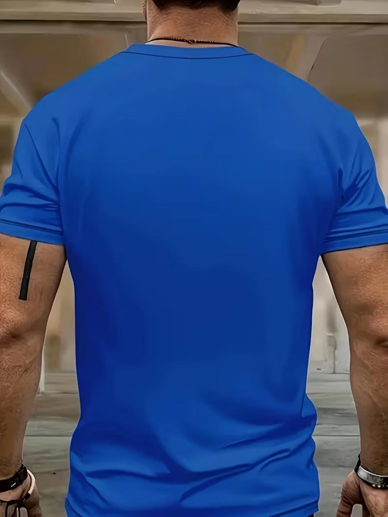 Men's Summer Rose Print Casual Two-Piece Set, Round Neck Short Sleeve T ...