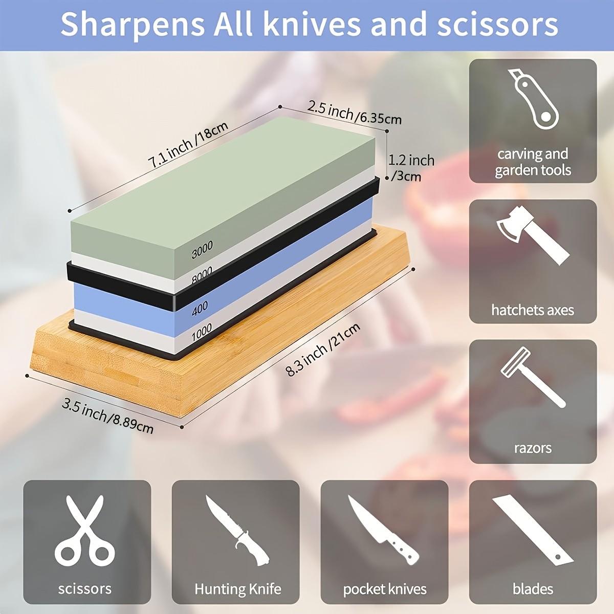 6Pcs Professional Whetstone Knife Sharpening Stone Set, 400/1000 & 3000 ...