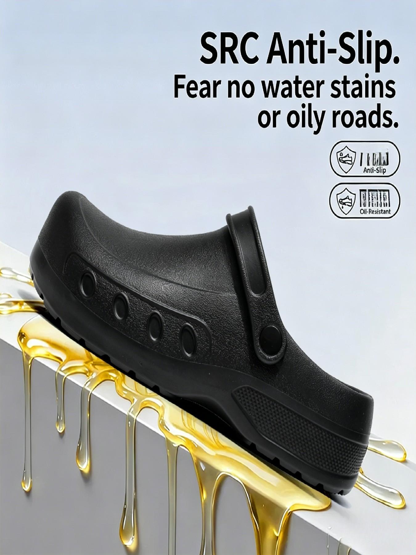 Anti-slip Waterproof Work Shoes Oil-Resistant Chef Nurse Slippers ...