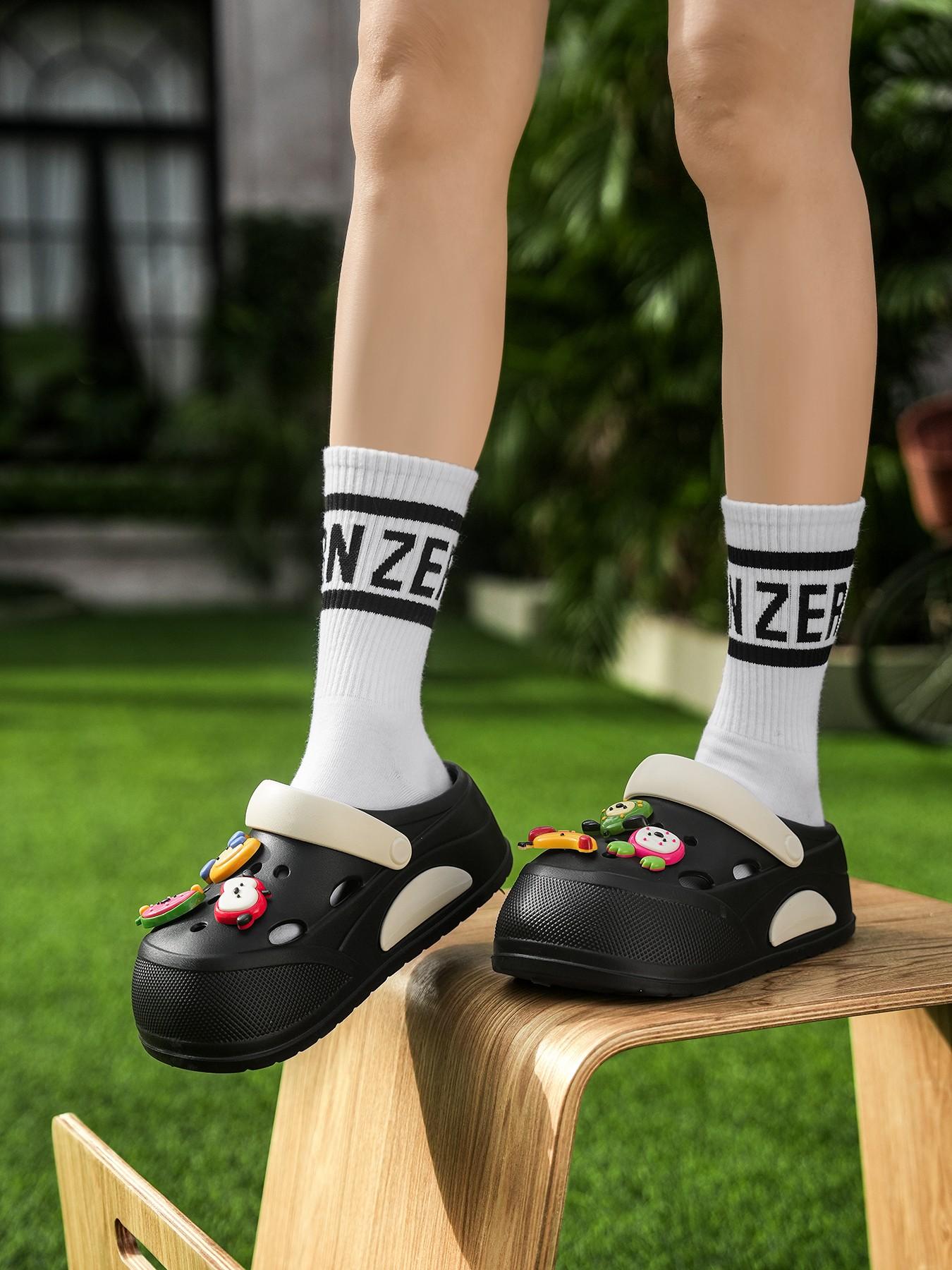 Adorable Cartoon Holey Slipper Shoes, Dual Wear Design, Breathable Eva ...