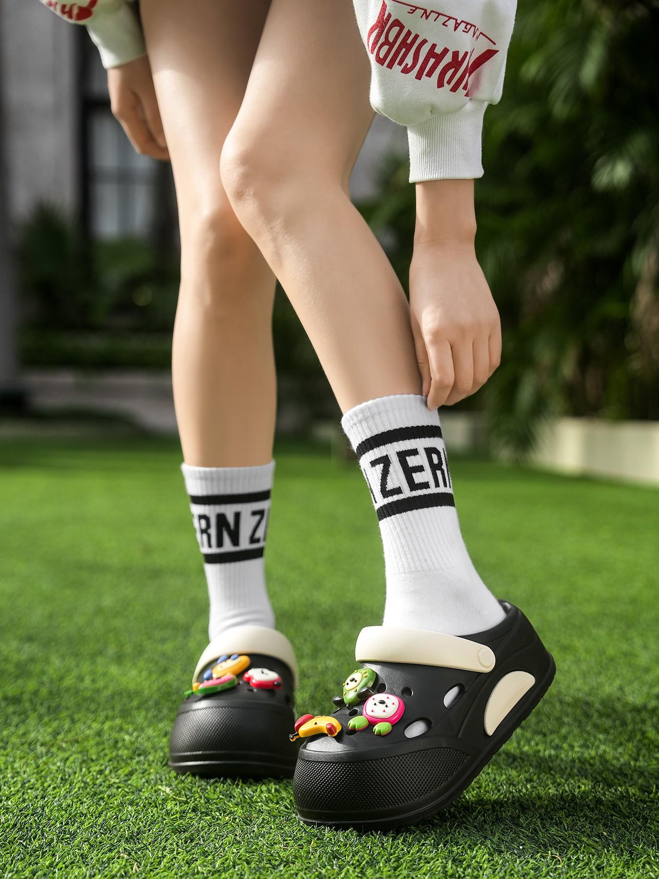 Adorable Cartoon Holey Slipper Shoes, Dual Wear Design, Breathable Eva ...