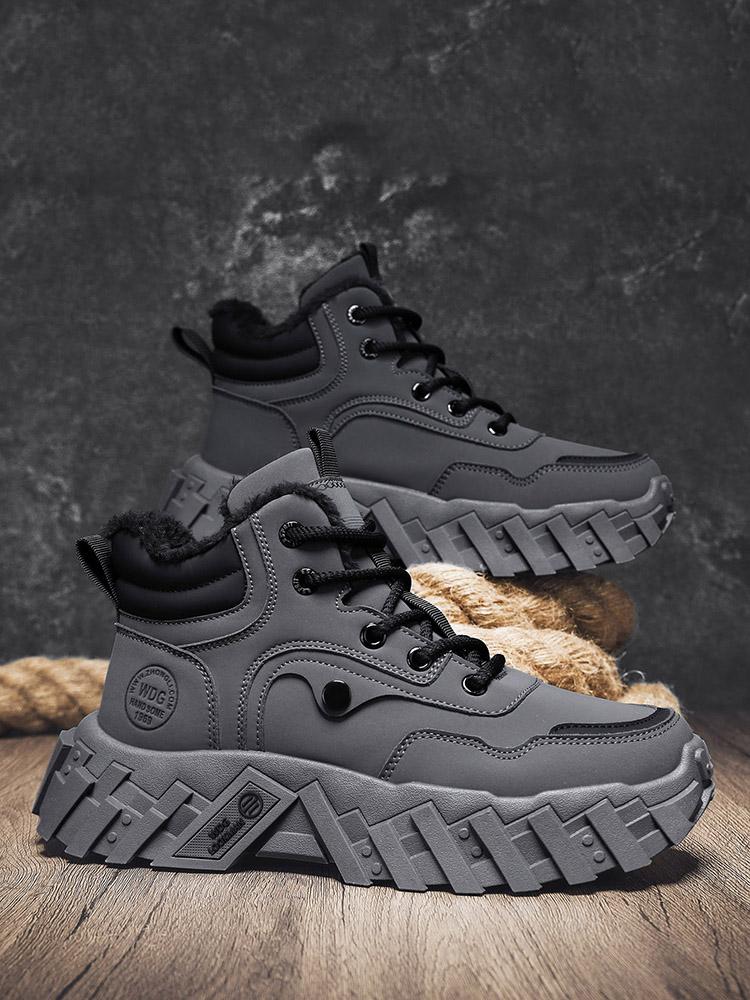 Men's Fashion Snow Boots - Fleece-Lined High-Top - TikTok Shop