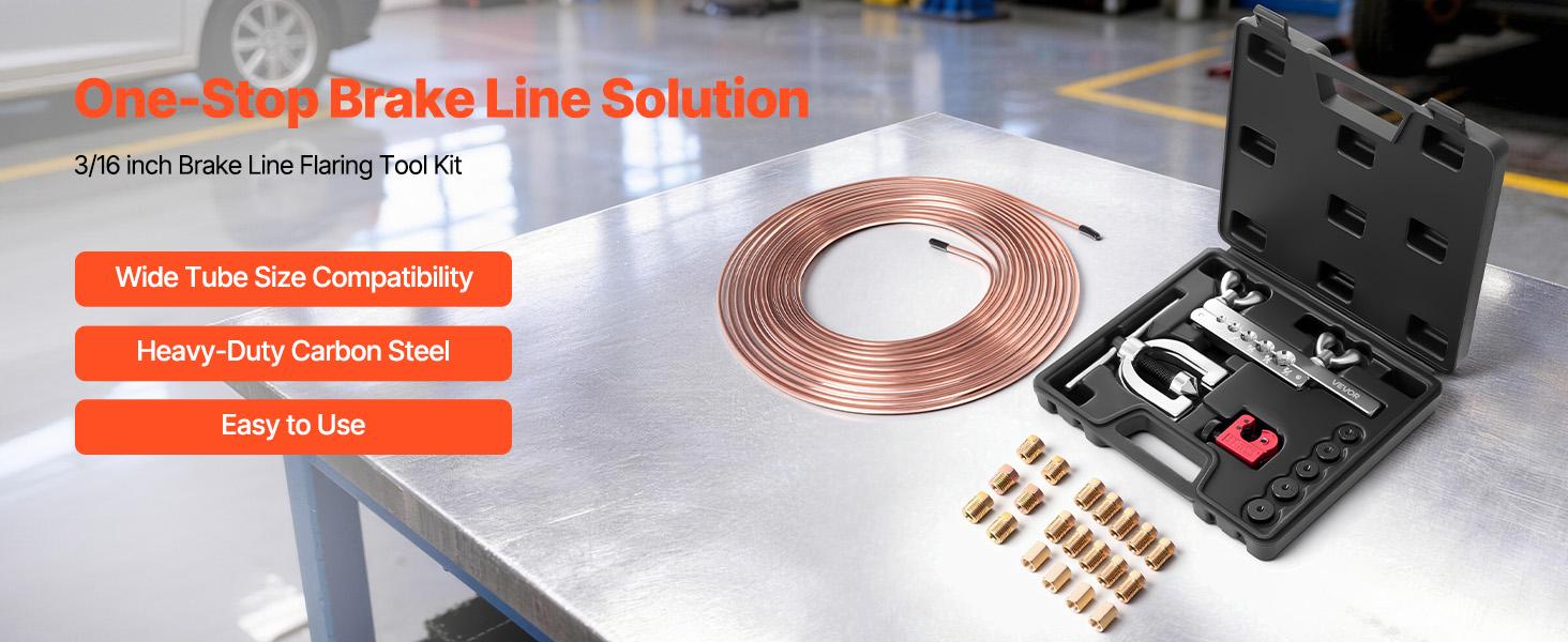 fathersdaygift VEVOR 3/16 Brake Line Repair Kit, 45 Double Single Brake ...