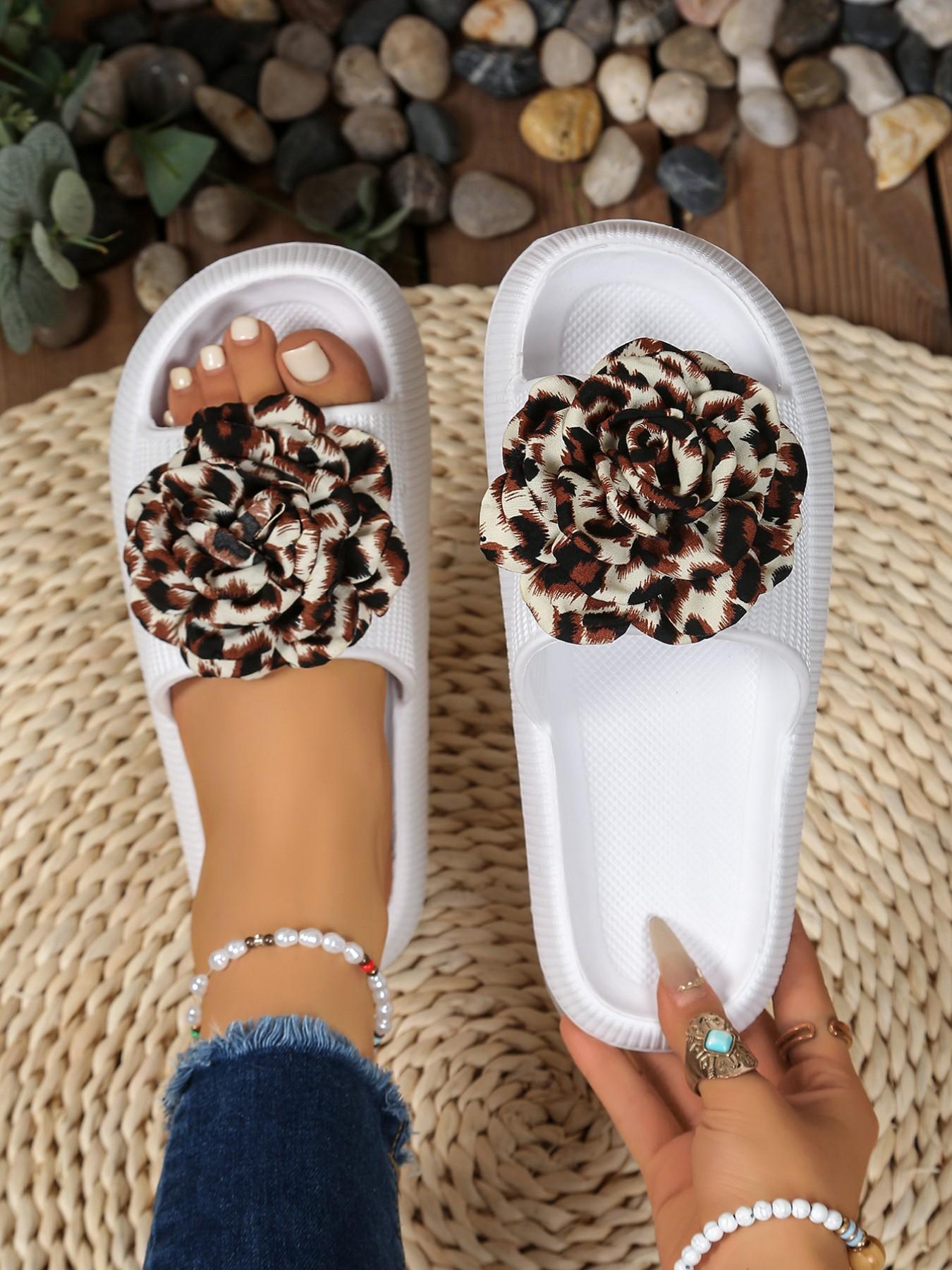 New Summer Leopard Print Floral Soft Comfortable Women's Sandals ...