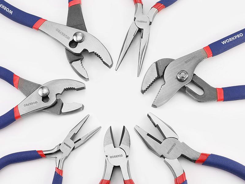7-Piece Pliers Set with Groove Joint, Long Nose, Slip Joint, Linesman ...