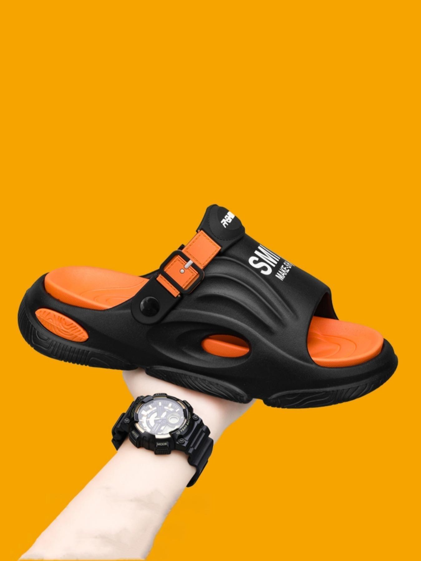 Men's Letter Print Slides, Casual Comfortable Breathable Slides for ...