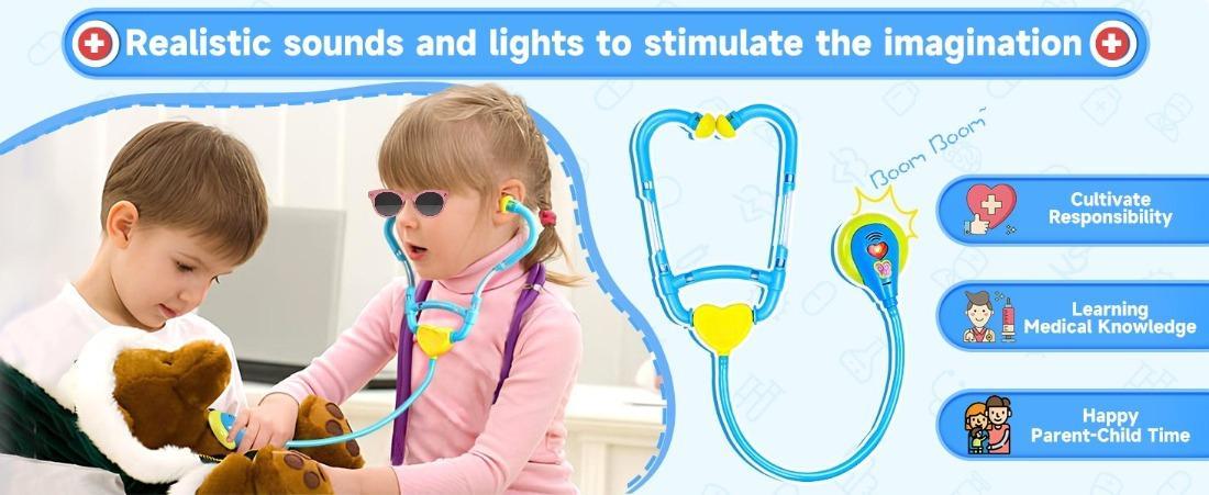 KF5-78 Doctor Kit for Toddlers 3-5 Dress Up Toys for 2 3 4 Year Old ...