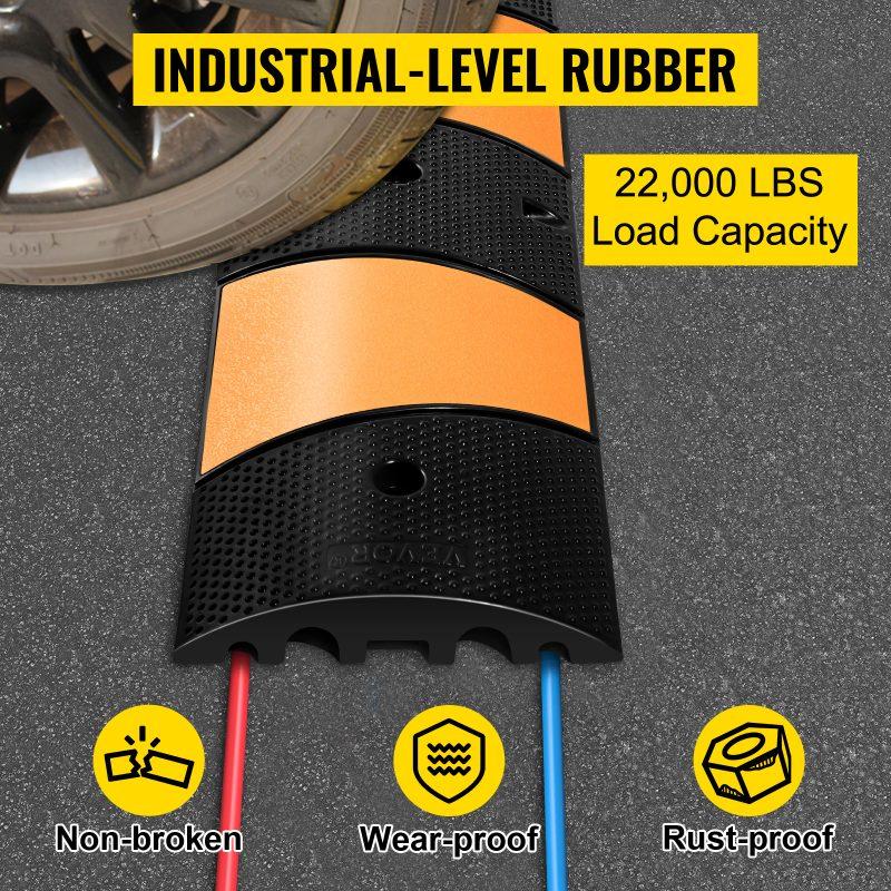fathersdaygift VEVOR Rubber Speed Bump, 1 Pack 2 Channel Speed Bump ...