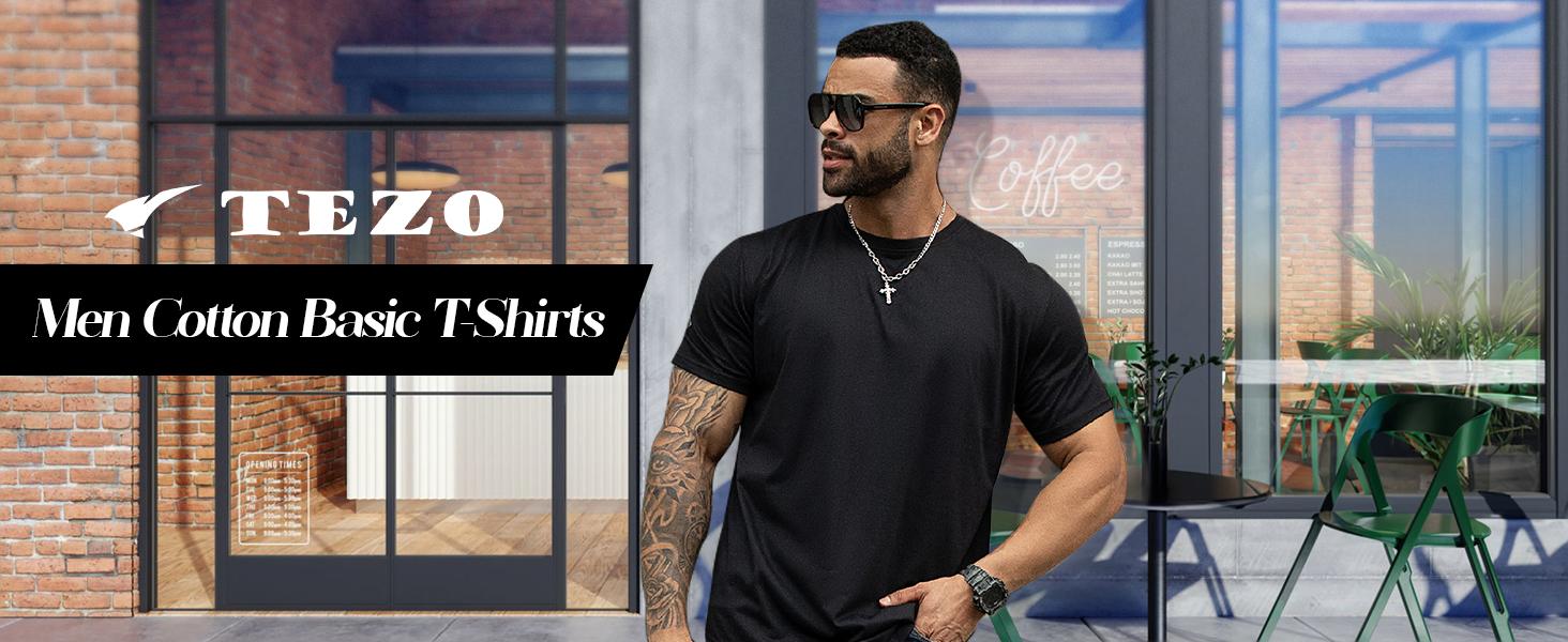 Mens 3 Pack Plain Cotton Shirts Short Sleeve Casual Crew Neck T-Shirts ...