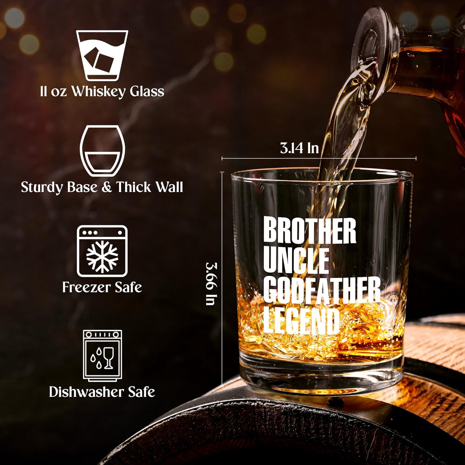 Father's Day Gifts for Uncle - 11 oz Engraved Glasses - Uncle Father's ...