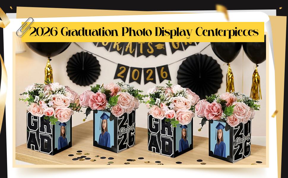 12 Pcs 2026 Graduation Photo Box Centerpieces for Table, Class of 2026 ...