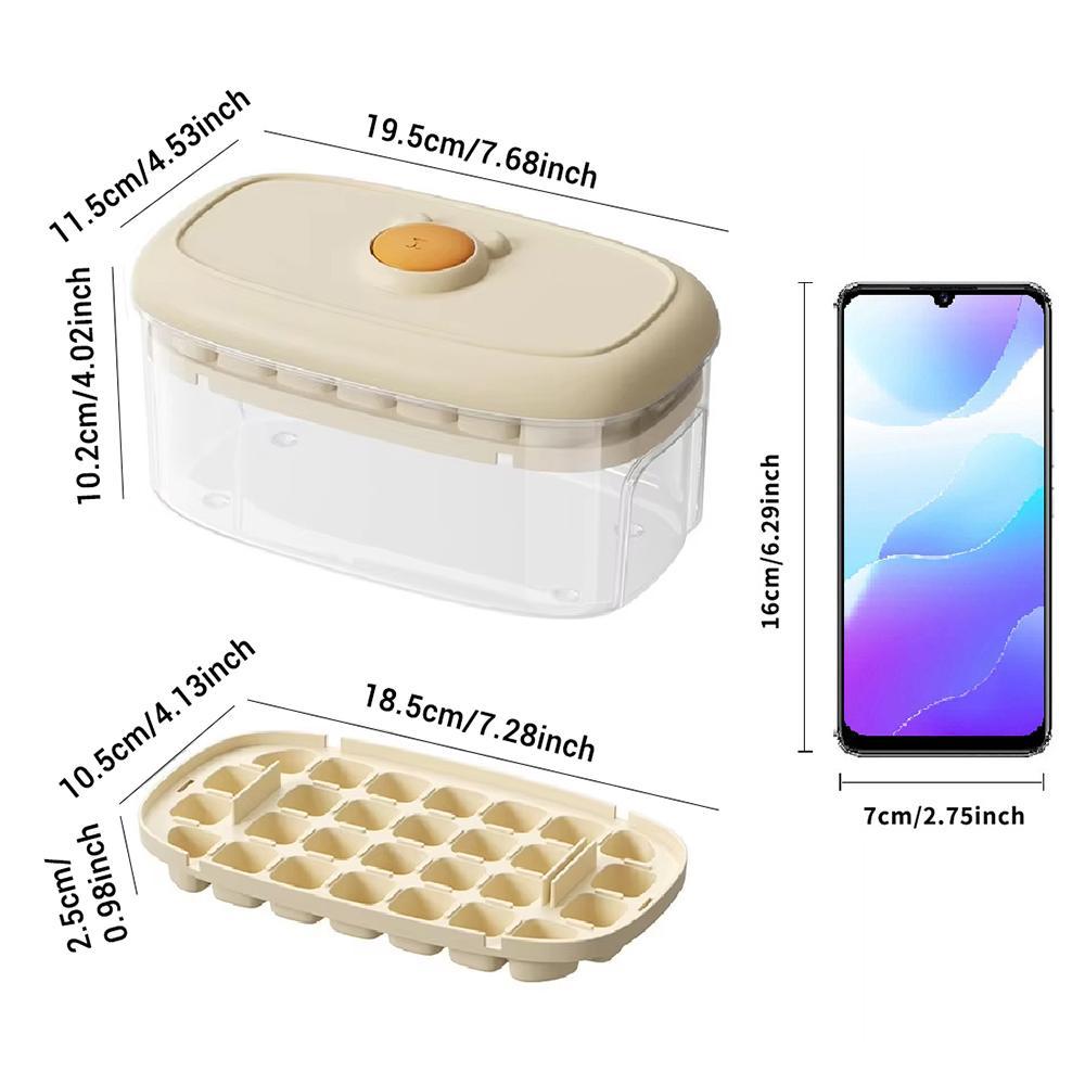 Ice Cube Mold with Lid & Ice Scoop & Storage Box, 1 Box 28/56 Grids Ice ...