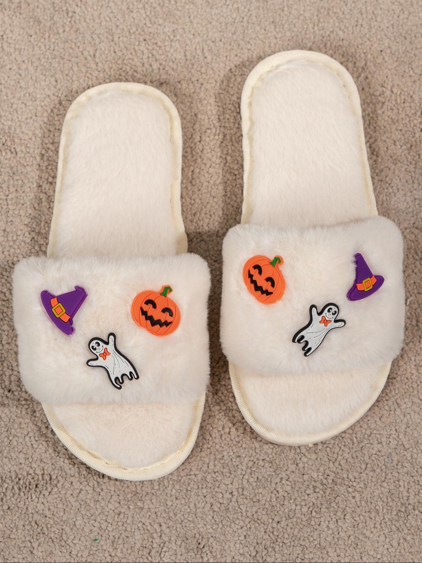 Women's Cute Fluffy House Slippers, Casual Soft Comfortable Home ...