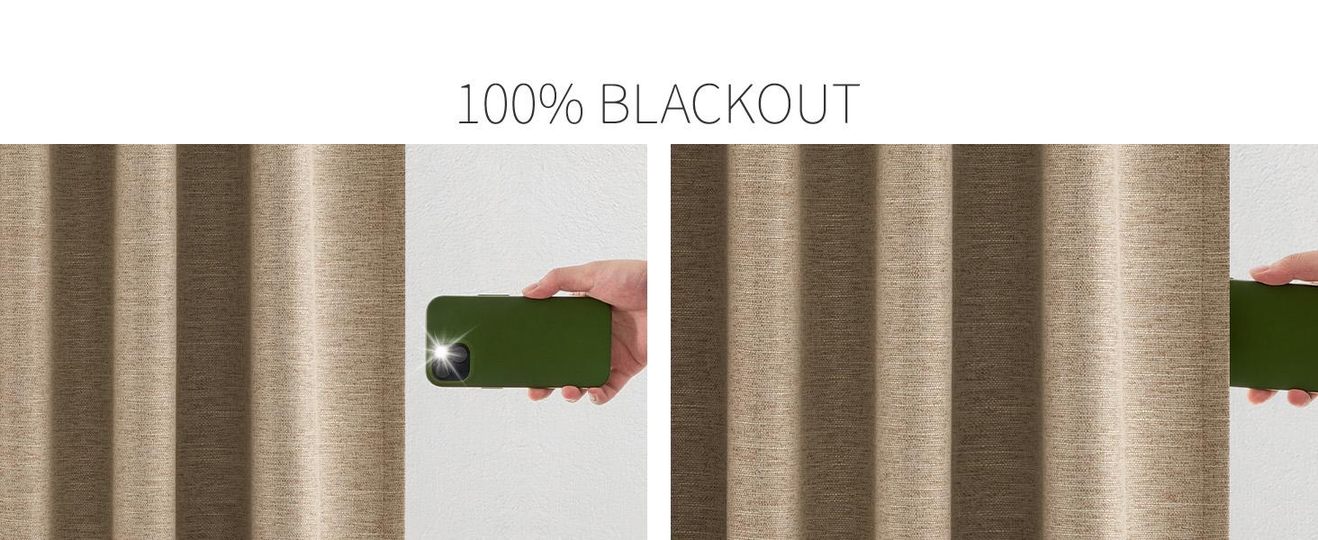 Topfinel Taupe Burlap Linen Blackout Curtains & Drapes 84 Inch Length 2 ...