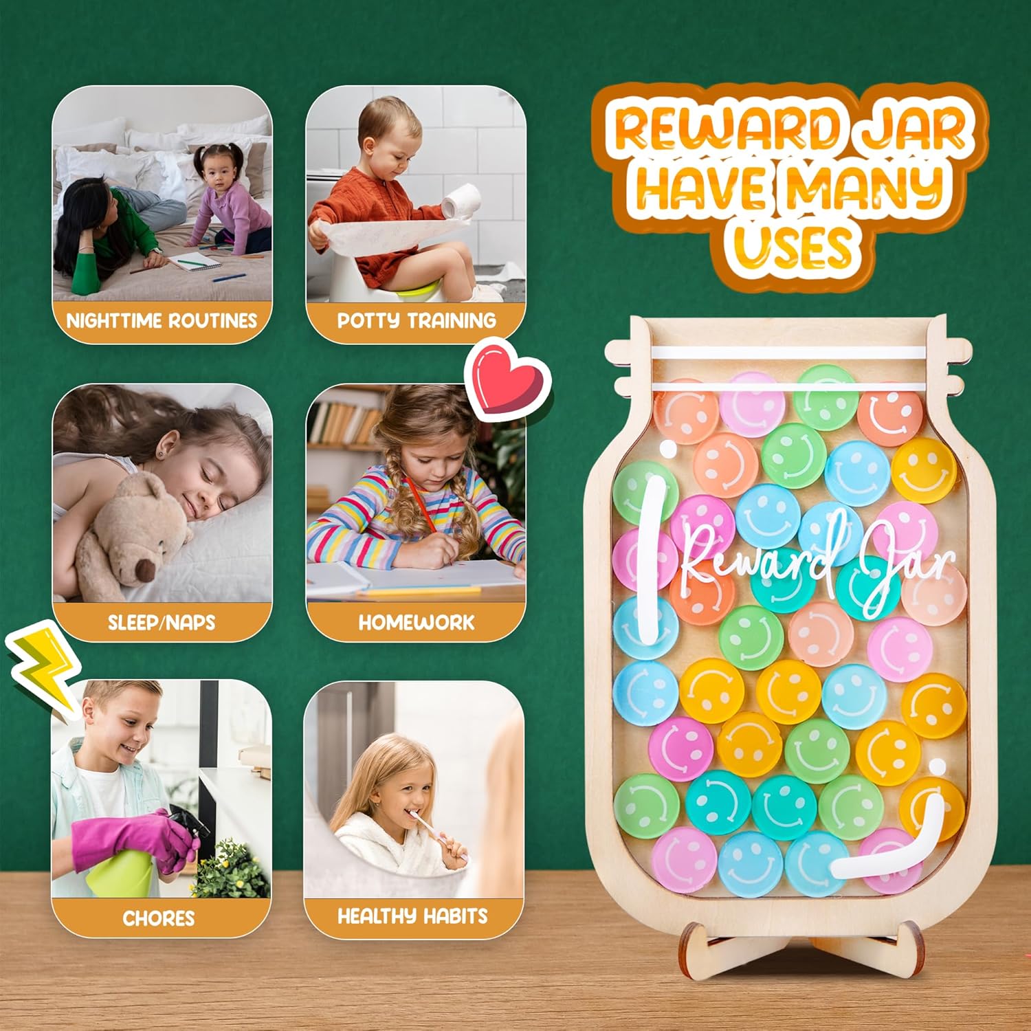 Smiley Reward Jar DIY Name 45 Tokens for Classroom Potty Chore Chart ...