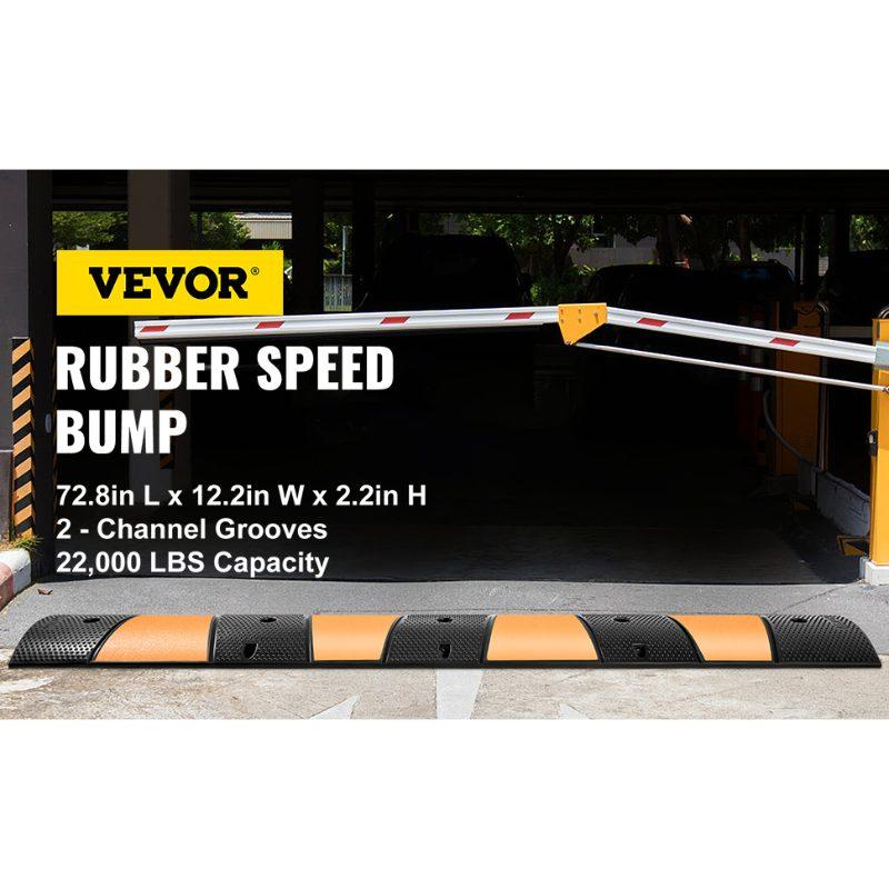fathersdaygift VEVOR Rubber Speed Bump, 1 Pack 2 Channel Speed Bump ...
